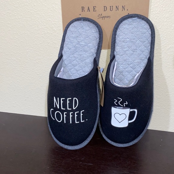 Rae Dunn | Shoes | Nwt Rae Dunn Need Coffee Slippers | Poshmark